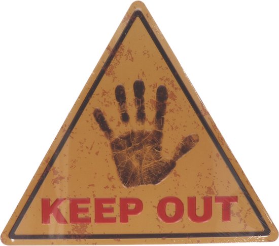 Retro bord "keep out" | bol.com