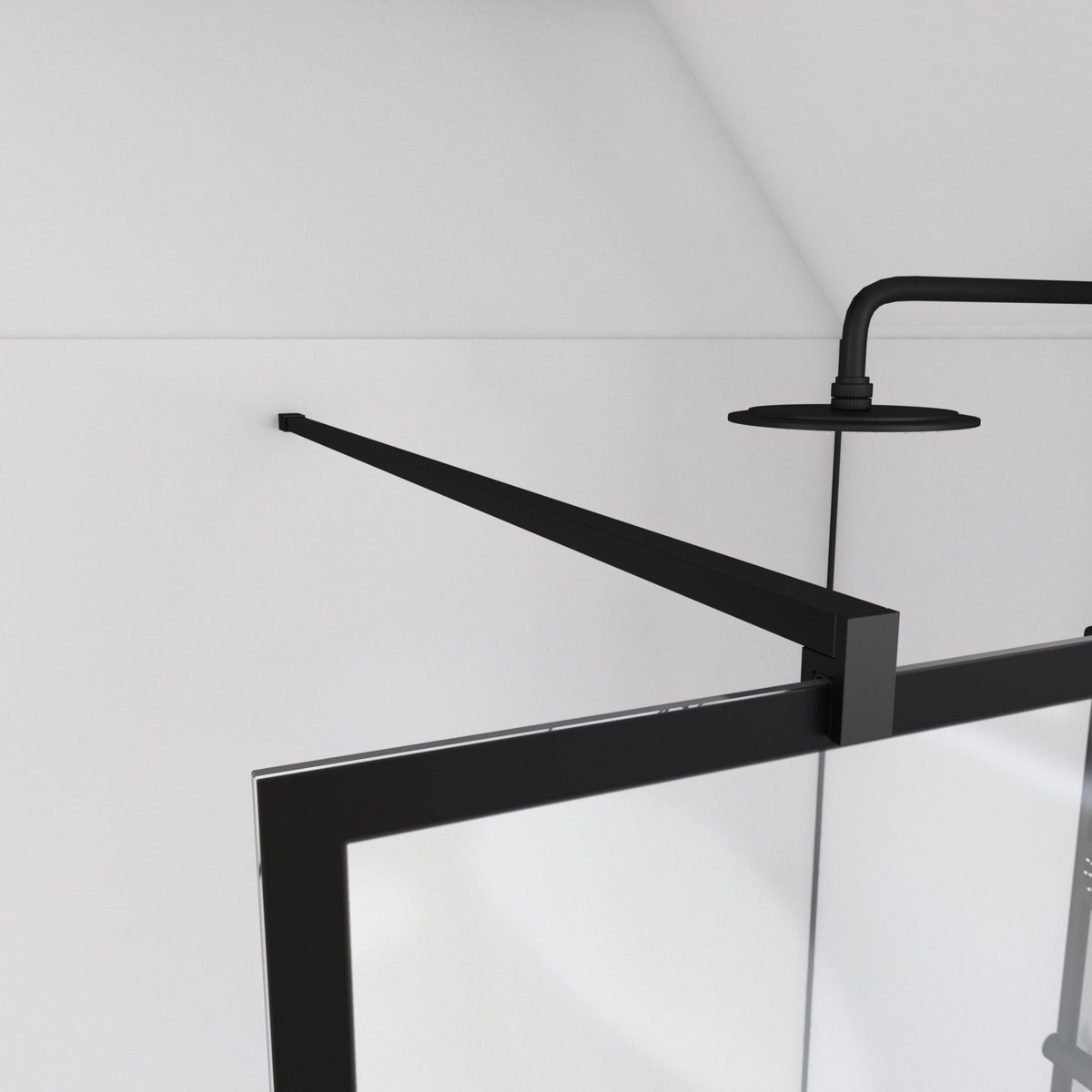 Aurlane inloop douchewand 120x195cm - mat zwart profiel - 5mm dik glas ...