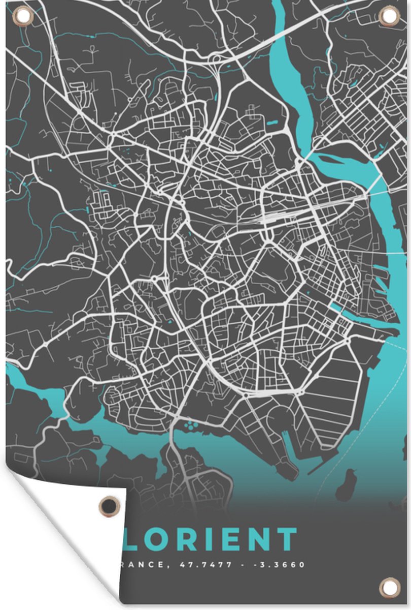 Décoration murale Plan de ville - Carte - Carte - France - Lorient ...