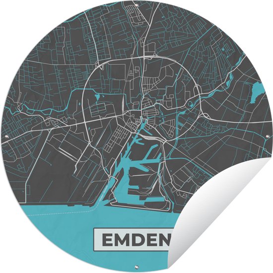Tuincirkel Kaart – Plattegrond – Stadskaart – Emden – Duitsland – Blauw ...