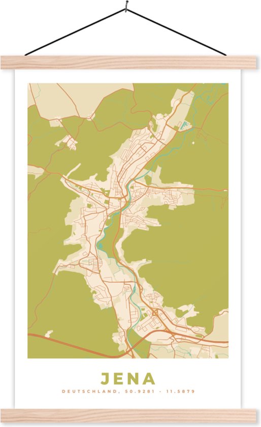 Posterhanger incl. Poster - Schoolplaat - Kaart - Vintage - Jena ...