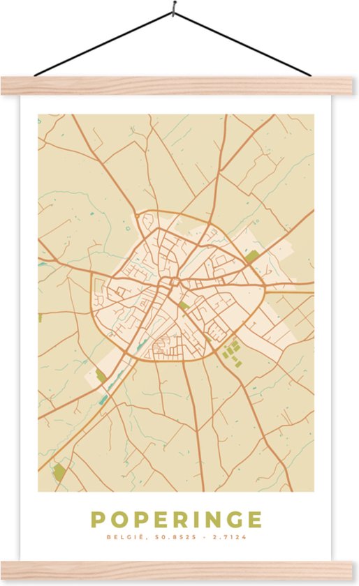 Posterhanger incl. Poster - Schoolplaat - Vintage - Kaart - Plattegrond ...