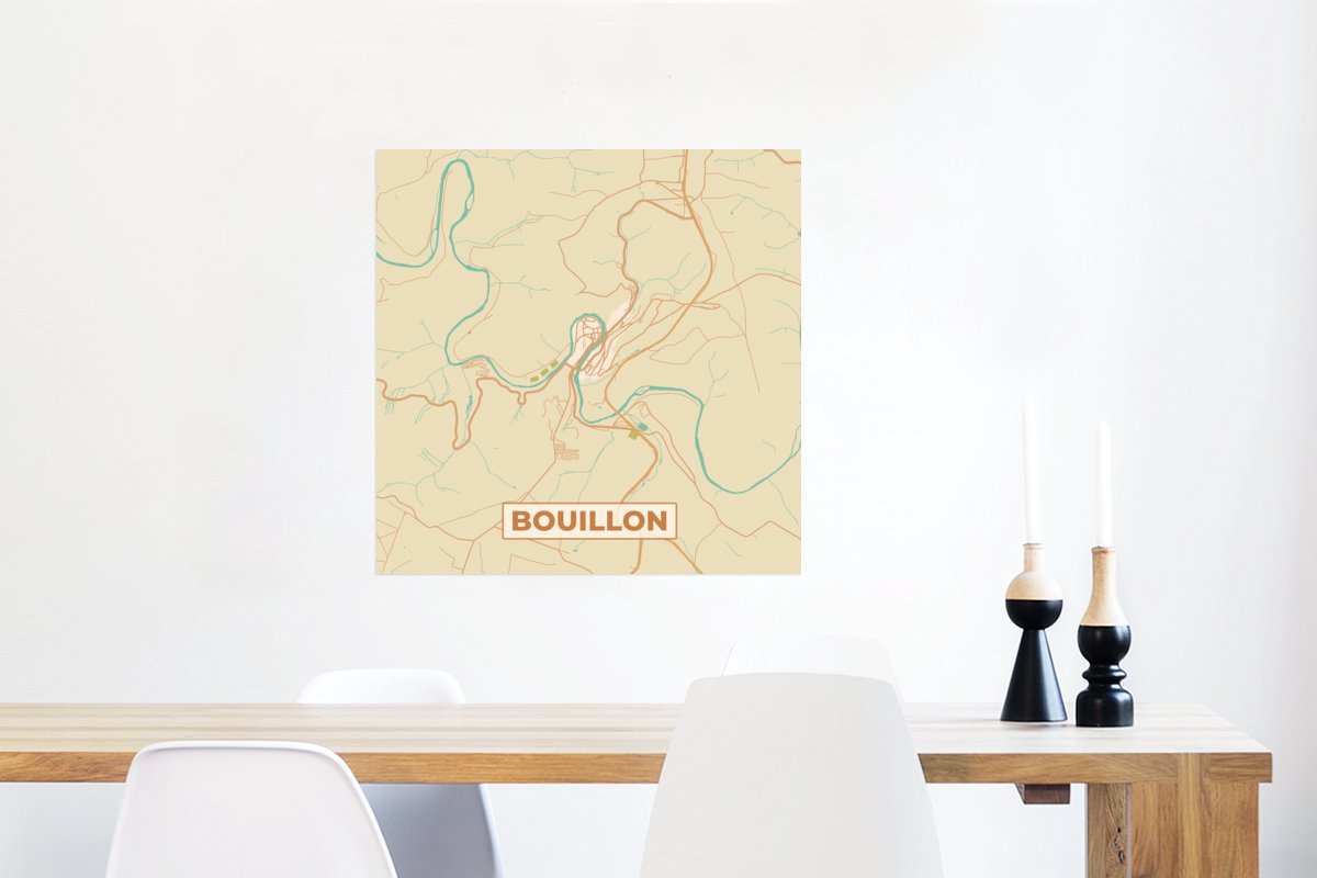 Affiche City Map - Map - Bouillon - Map - Vintage - 50x50 cm | bol.com