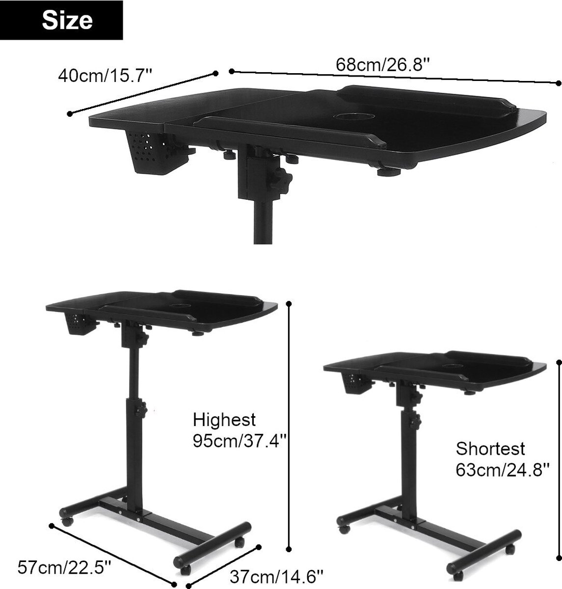 Opvouwbare computertafel - draagbare draaibare laptop bureautafel ...