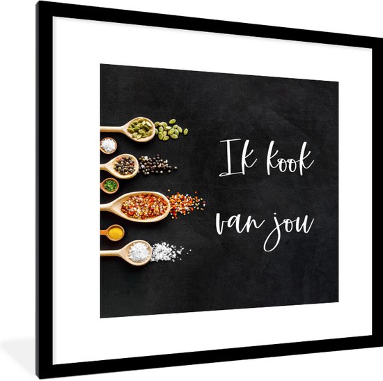 Fotolijst incl. Poster - Ik kook van jou - Partner - Quotes - Spreuken ...