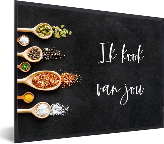 Fotolijst incl. Poster - Ik kook van jou - Partner - Quotes - Spreuken ...