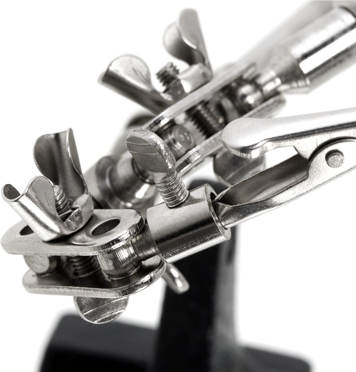 Derde hand - Soldeerhulp - Loep - 3x vergroting - 2 krokodilklemmen - 2 ...