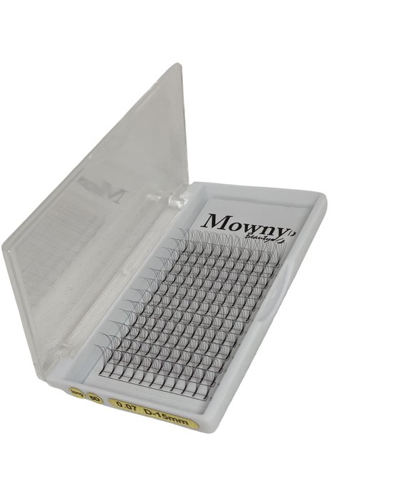 Mowny Beauty - Wimperextensions - 5D Premade Fans - 15mm 0,07mm D-krul ...