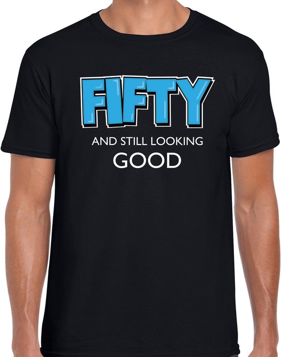 Fifty and still looking good Abraham cadeau t-shirt / shirt - zwart met ...