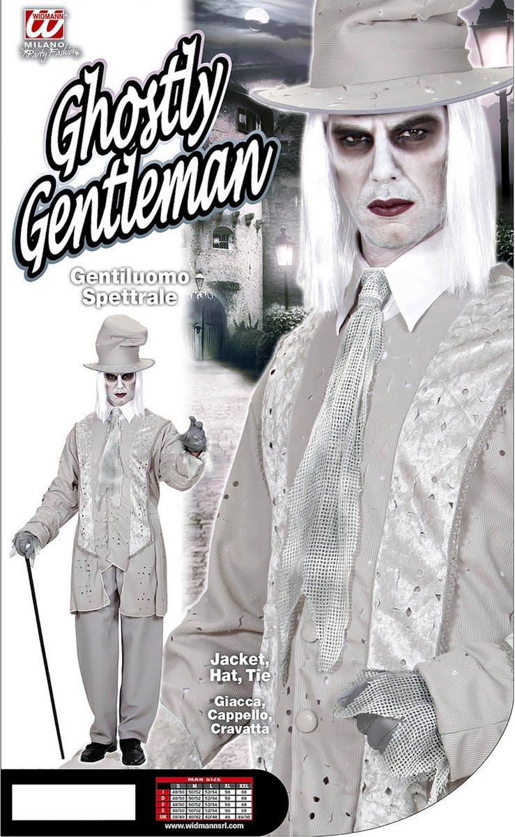 Spook & Skelet Kostuum | Spookachtige Heer Witte Horror Heer | Man ...