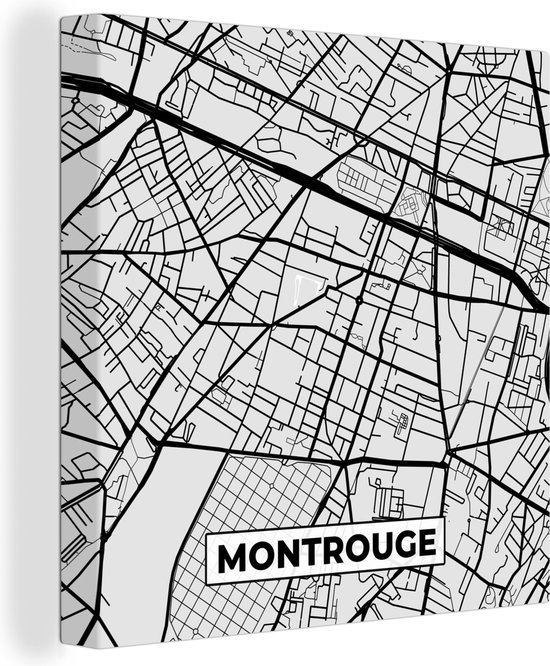 Canvas Schilderij Frankrijk - Montrouge - Stadskaart - Plattegrond ...