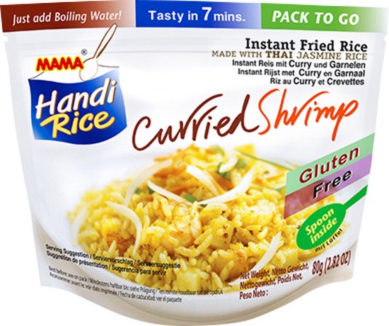 Mama Handi Rice - Instant Gebakken jasmijnrijst Curry met garnalen - 10 ...