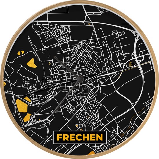 Klok - Ø 30 cm - Goud – Duitsland – Plattegrond – Gold – Stadskaart ...