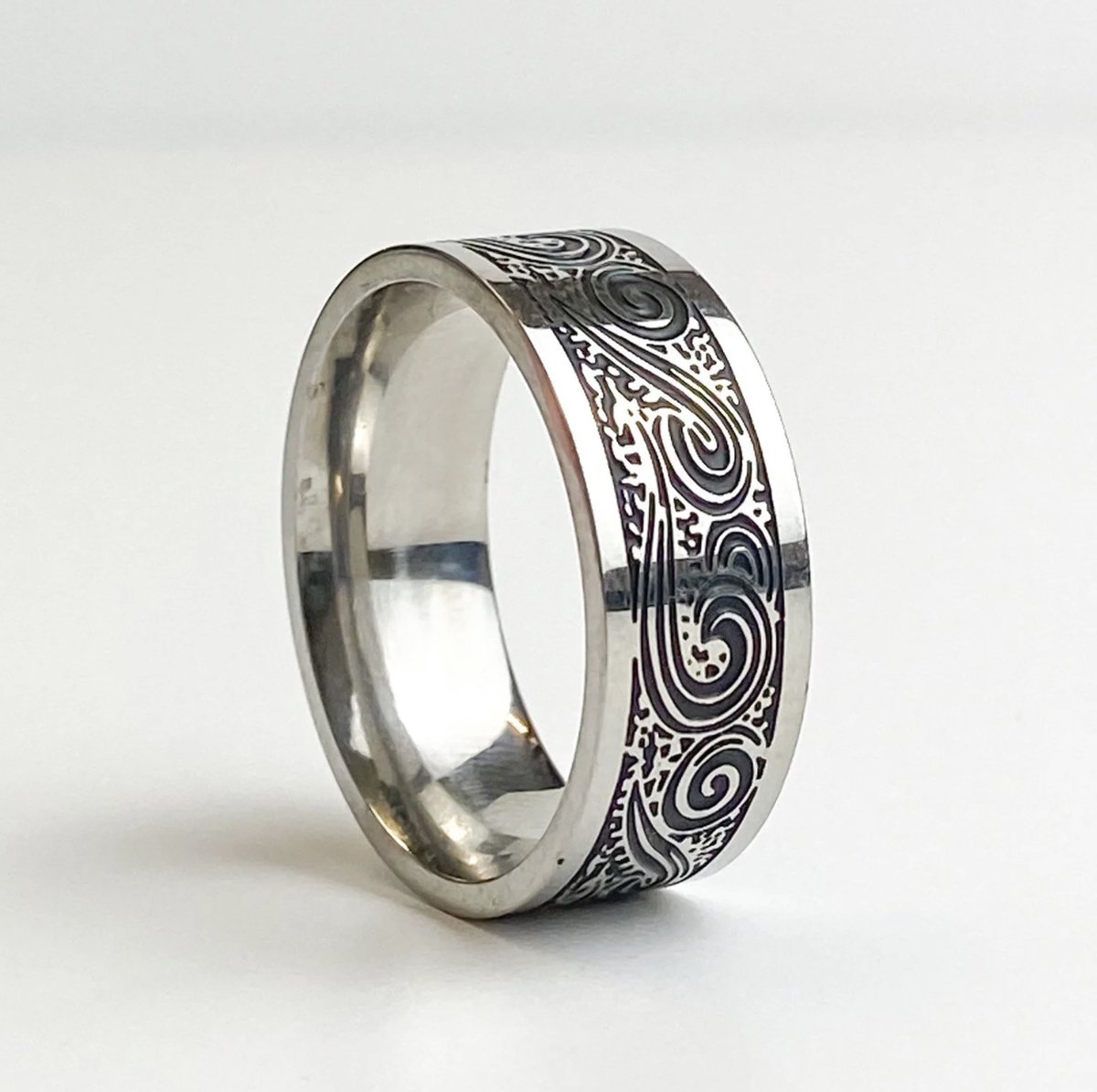 Mannen Ring | Mens Ring | Silver/Black Ring | Sieraden | Mannen ...