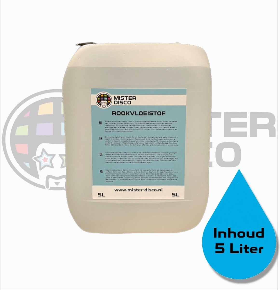 Mister Disco - Rookvloeistof | 5 Liter | Rookmachinevloeistof | Rookmachine | Rook | Vape | bol.com