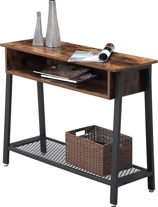 Tafel - Homestyle - Roosterplank - Industrieel - Zwartbruin | bol