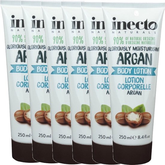 Inecto - Argan Oil Body Lotion - 6 pak - Natuurlijk - Hydraterend | bol.com