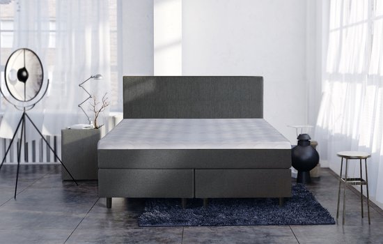 Boxspringset 140x200 cm Basic Antra ca 20cm M | bol.com