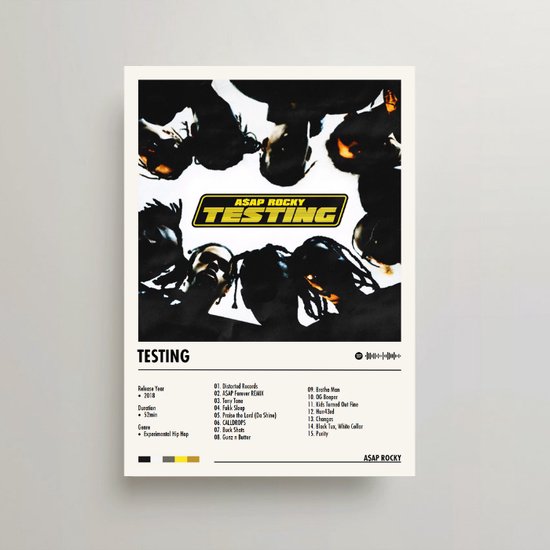 A$AP Rocky Poster - Testing Album Cover Poster - ASAP Rocky LP - A3 ...