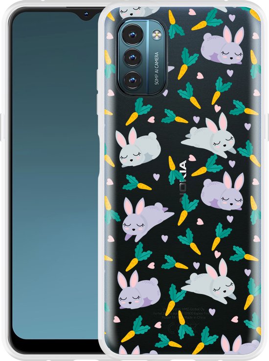 Nokia G11/G21 Hoesje Funny Rabbit - Designed by Cazy | bol.com