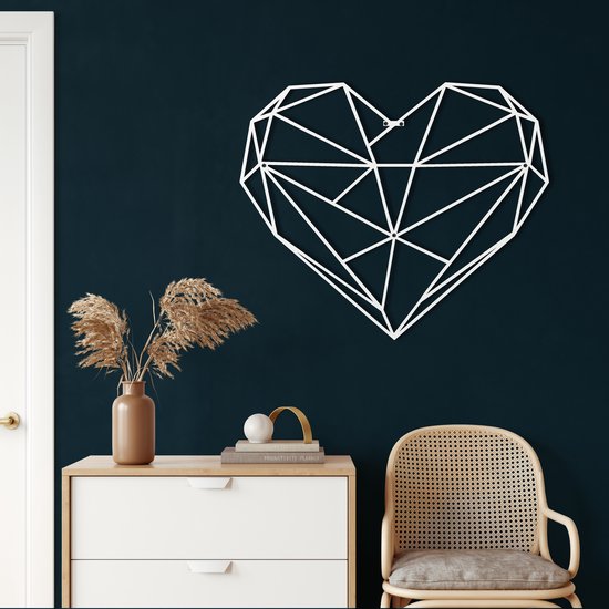 Wanddecoratie | Geometrisch Hart / Geometric Heart| Metal - Wall Art ...