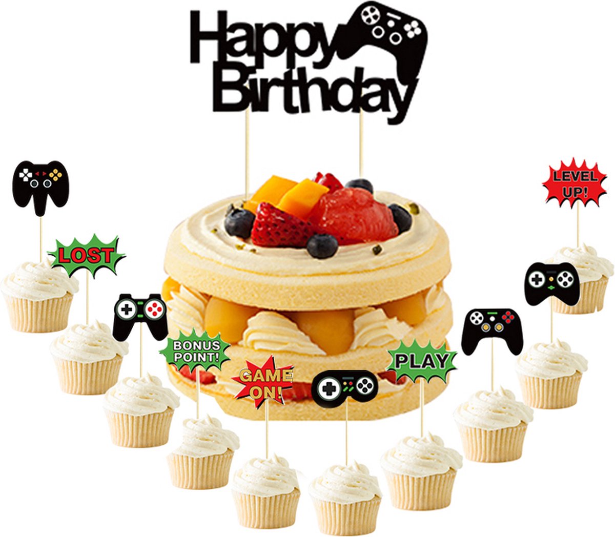 58 delig verjaardagset - Thema: Gaming - Versiering voor feestjes ...