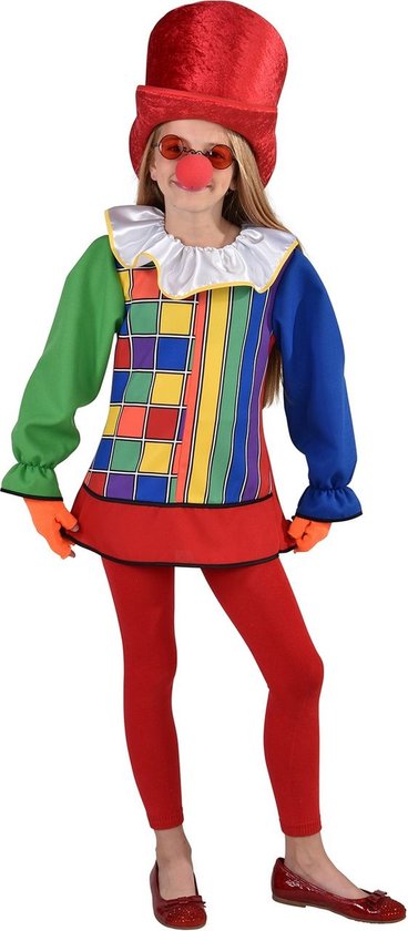 Clown & Nar Kostuum | Kleurrijke Blouse Met Kraag Circus Meisje | Maat ...
