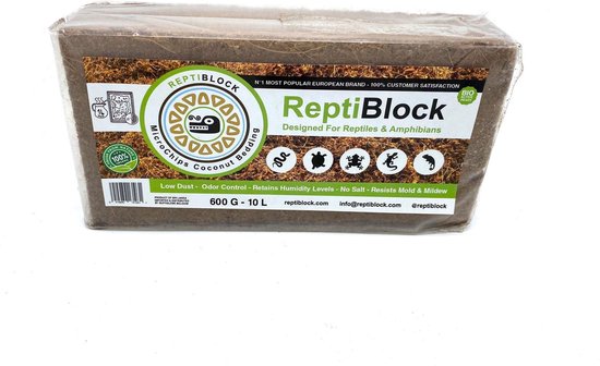 Reptiblock - Microchip Kokos Bodembedekking - 550 gram - 10L | bol