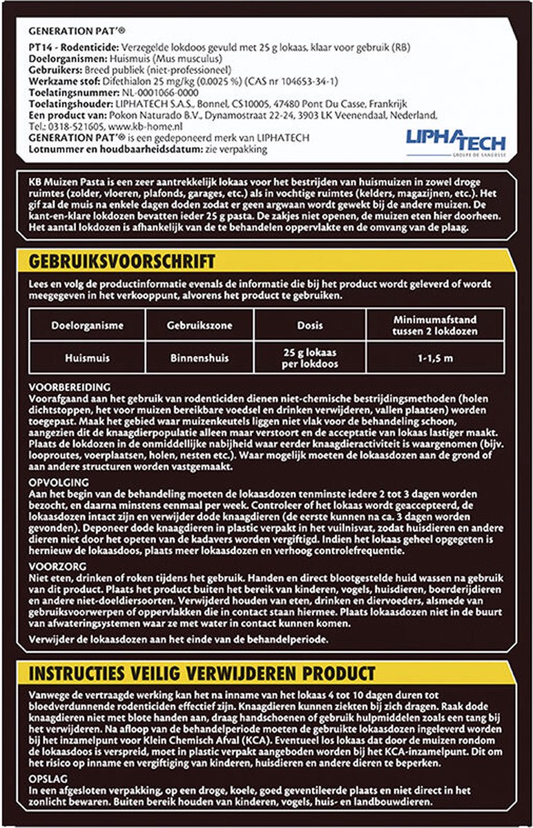 KB Home Defense - Generation Pat - Muizengif - 2 Stuks Muizenlokdoos ...