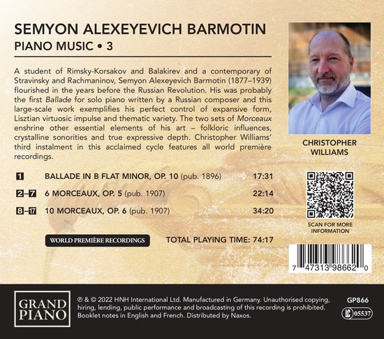 Christopher Williams - Barmotin: Piano Music . 3 (CD), Christopher ...