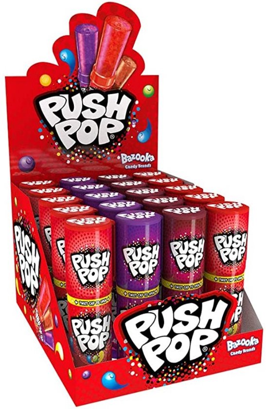 Push Pop candy 15g - display 20stuks - hard snoepgoed lolly | bol