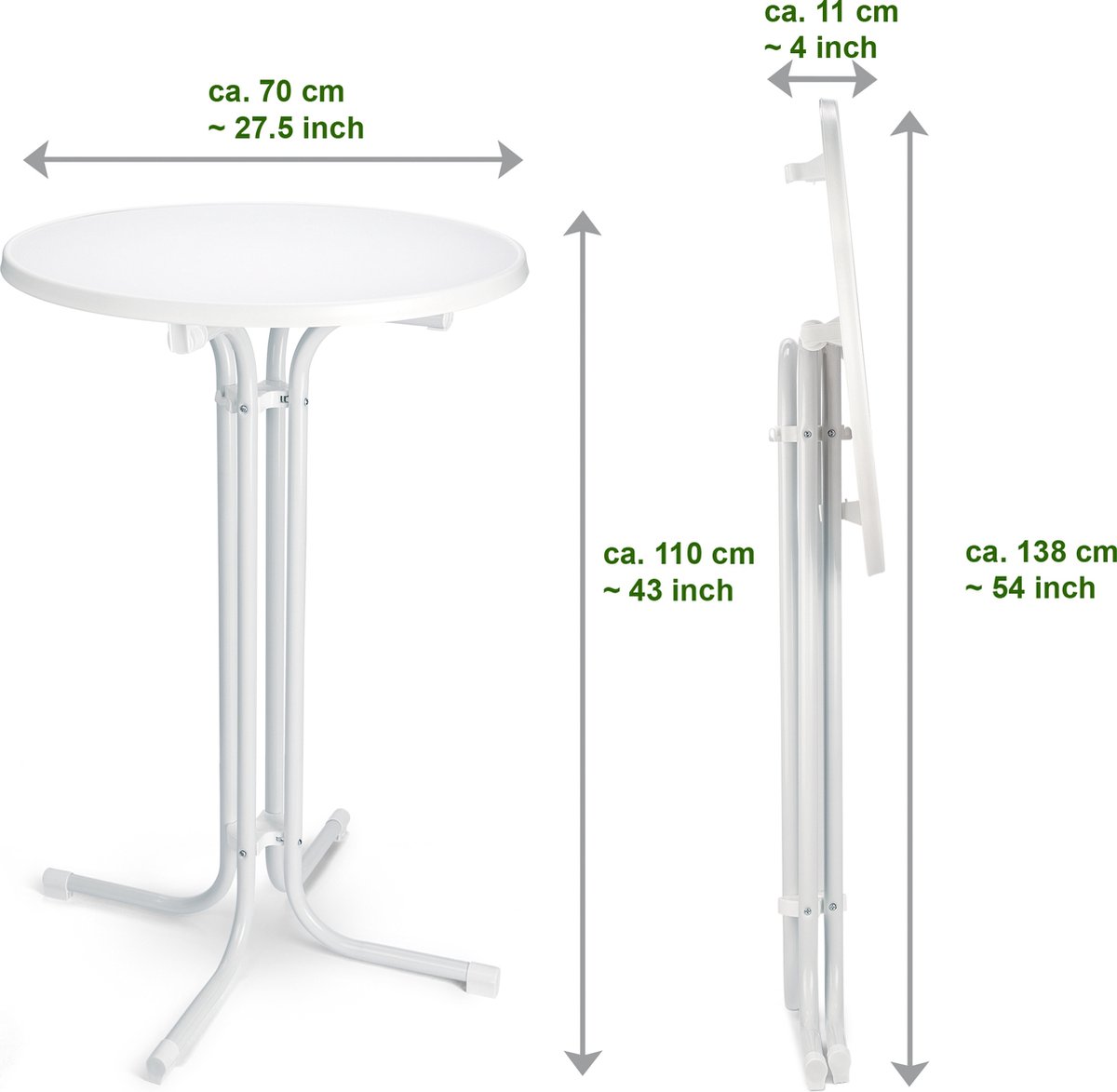 Wicotex-Statafel - wit- 80cm doorsnede - statafels - cocktailtafel - hoge staan tafel... | bol