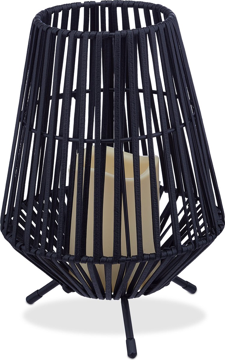 Relaxdays tafellamp buiten - buitenlamp draadloos - met led kaars ...