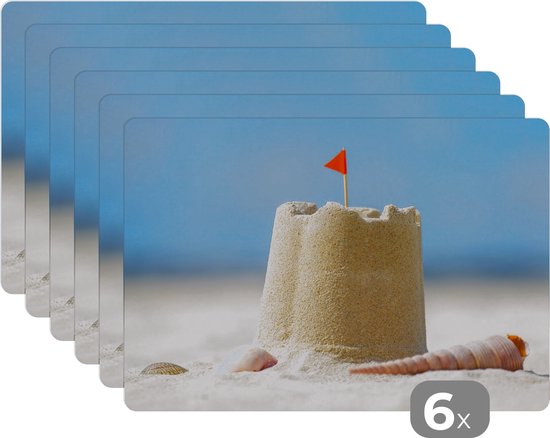 Placemat - Zandkasteel - Strand - Schelpen - Zomer - 45x30 cm - 6 stuks ... Placemat - Zandkasteel - Strand - Schelpen - Zomer - 45x30 cm - 6 stuks ...