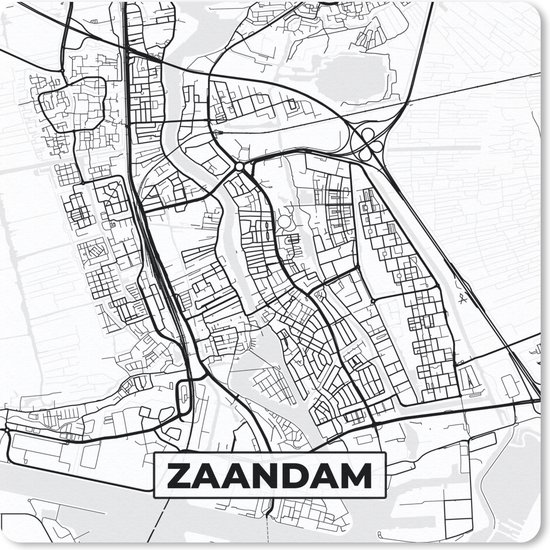 Muismat - Zaandam - Stadskaart - Zwart Wit - Plattegrond - Kaart ...