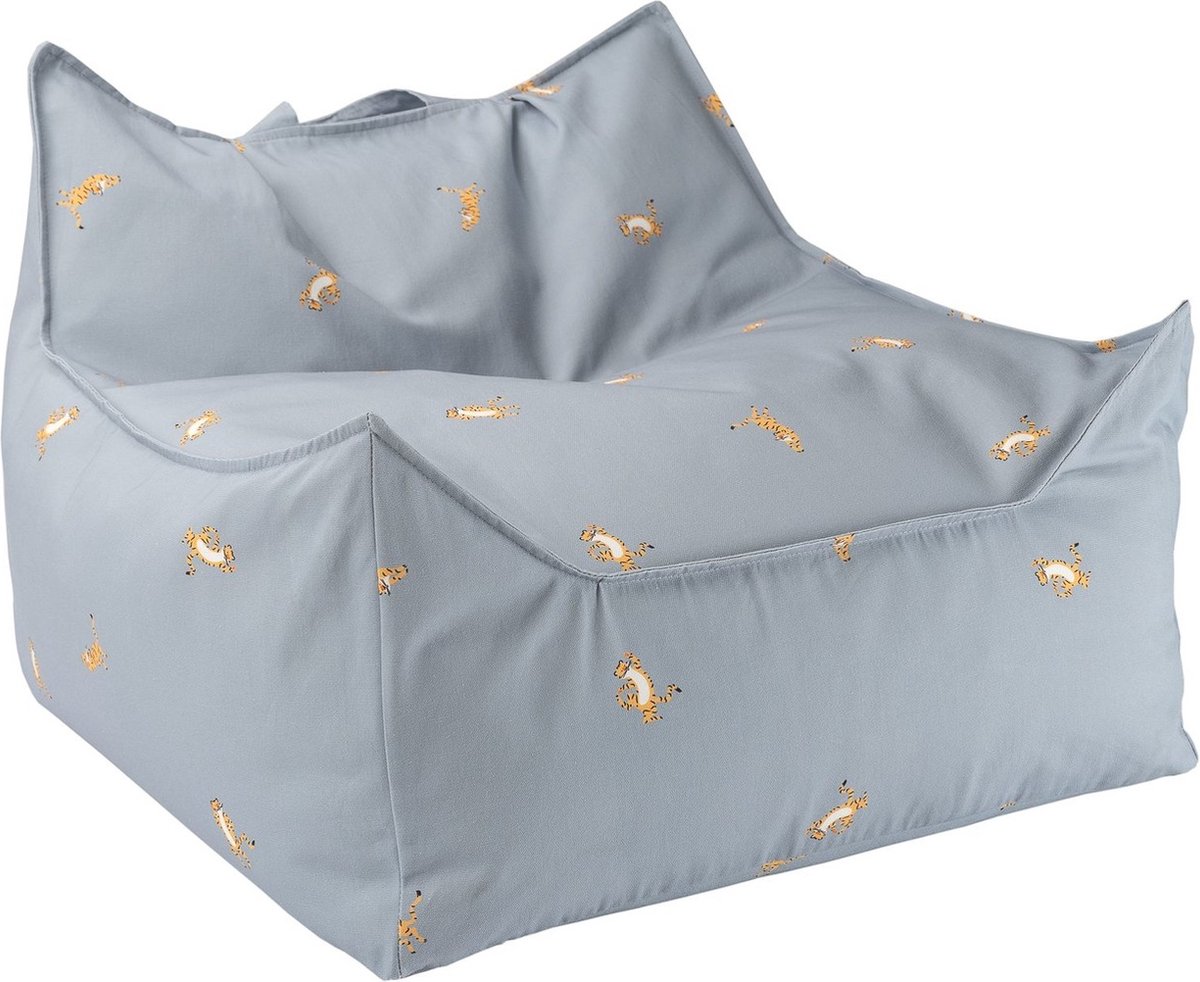 Kinder Zitzak Beanbag Chair Blue Tiger Wigiwama - Zitzak Kind - Zit Zak ...