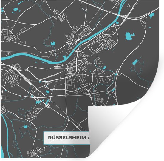 Stickers muraux - Plan de la ville - Carte - Rüsselsheim am Main ...