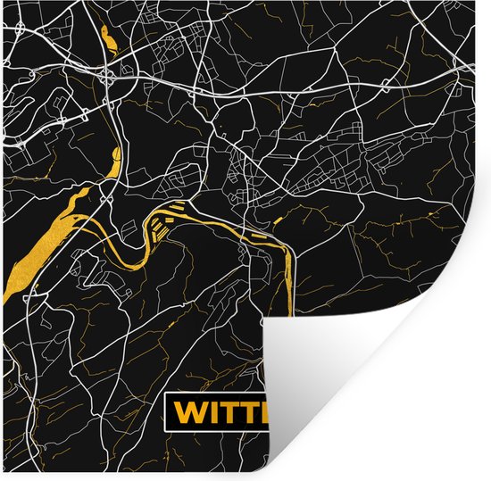 Stickers muraux - Witten - Or - Plan de la ville - Carte - Carte ...