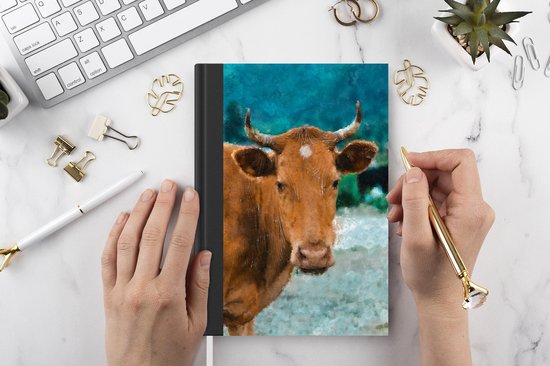Carnet - Carnet d'écriture - Vache - Marron - Corne - Carnet - Format ...