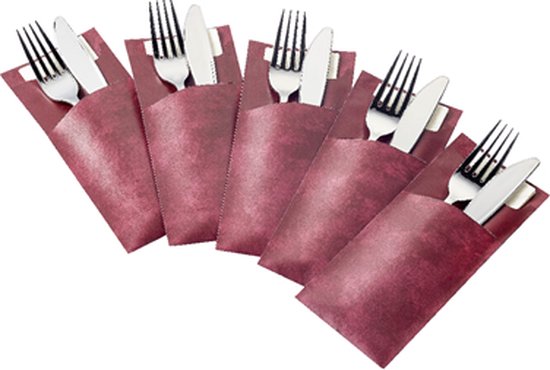 Duni Sachetto bordeaux cream 2-laags 100 stuks | bol