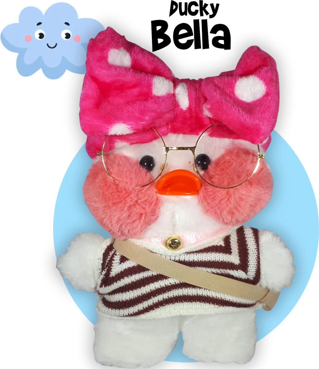 Ducky Bella - Paper Duck Lalafanfan Eend Pluche Knuffel 30 cm {TikTok ...