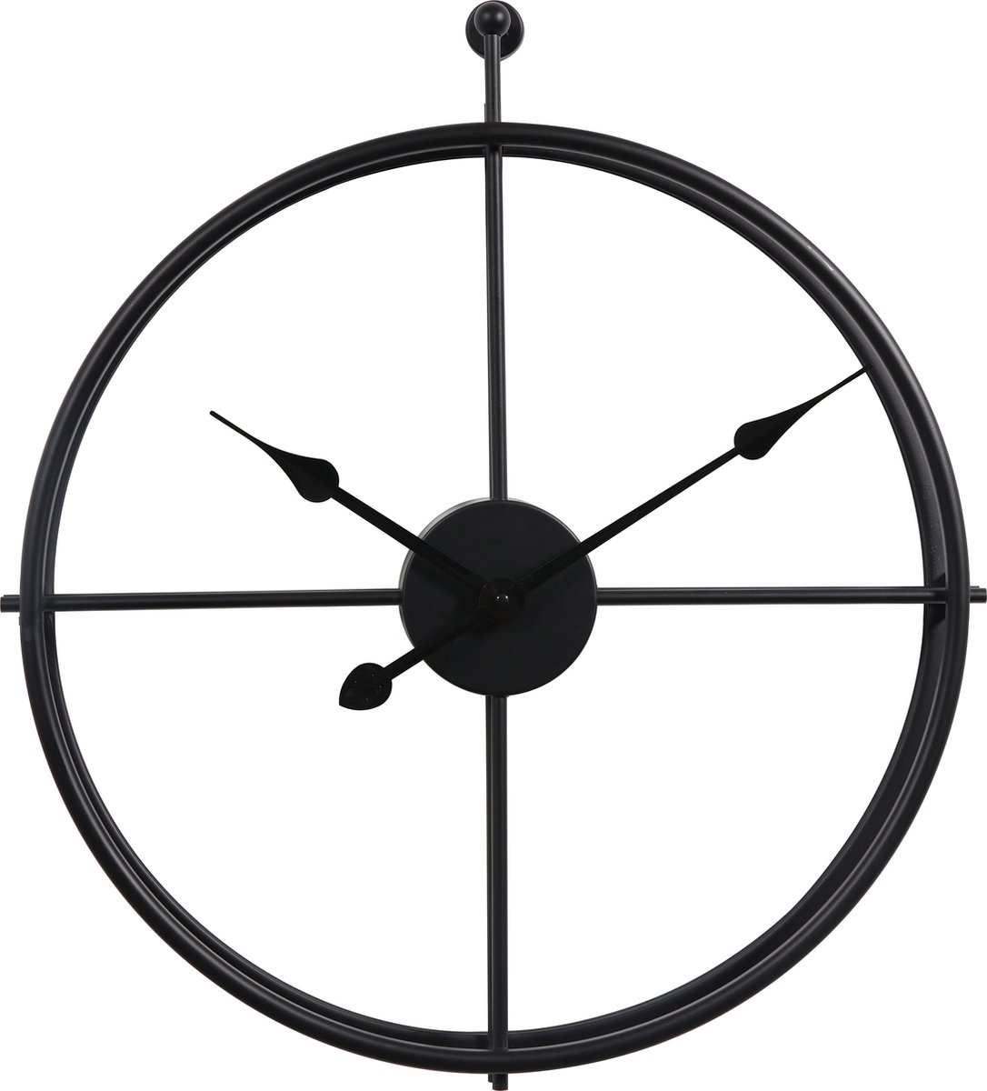 LW Collection moderne Zwarte wandklok 42cm - kleine industriële ...