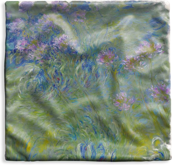 Kussenhoes 60x60 cm - Agapanthus - Schilderij van Claude Monet - Katoen / Polyester -... | bol.com