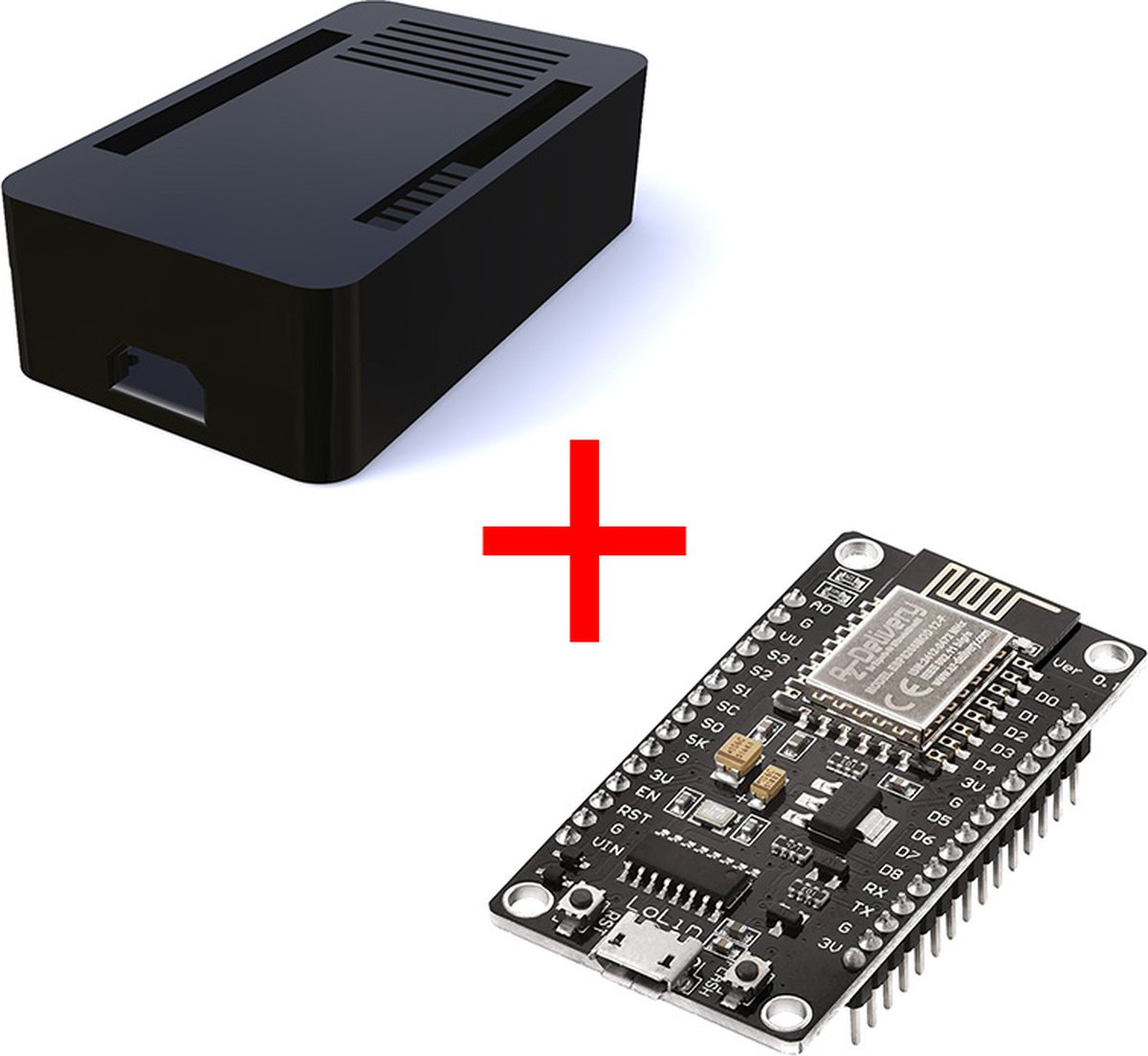 NodeMCU V2 Module ESP8266 ESP-12E + behuizing | Zwart | bol