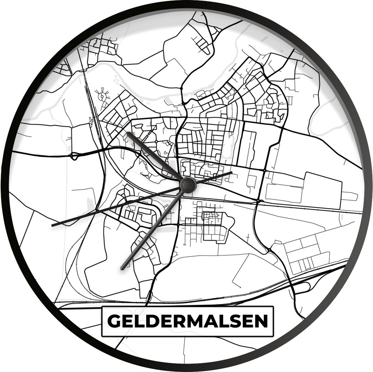 Klok - Ø 30 cm - Kaart - Geldermalsen - Plattegrond - Stadskaart ...