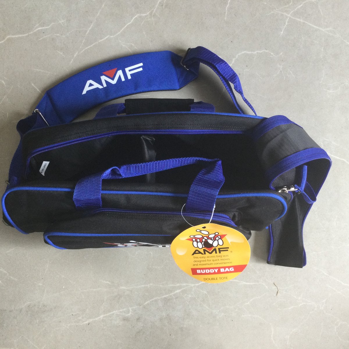 Bowling Bowlingtas Double 'AMF Buddy Bag Tote' zwart met blauwe, voor ...