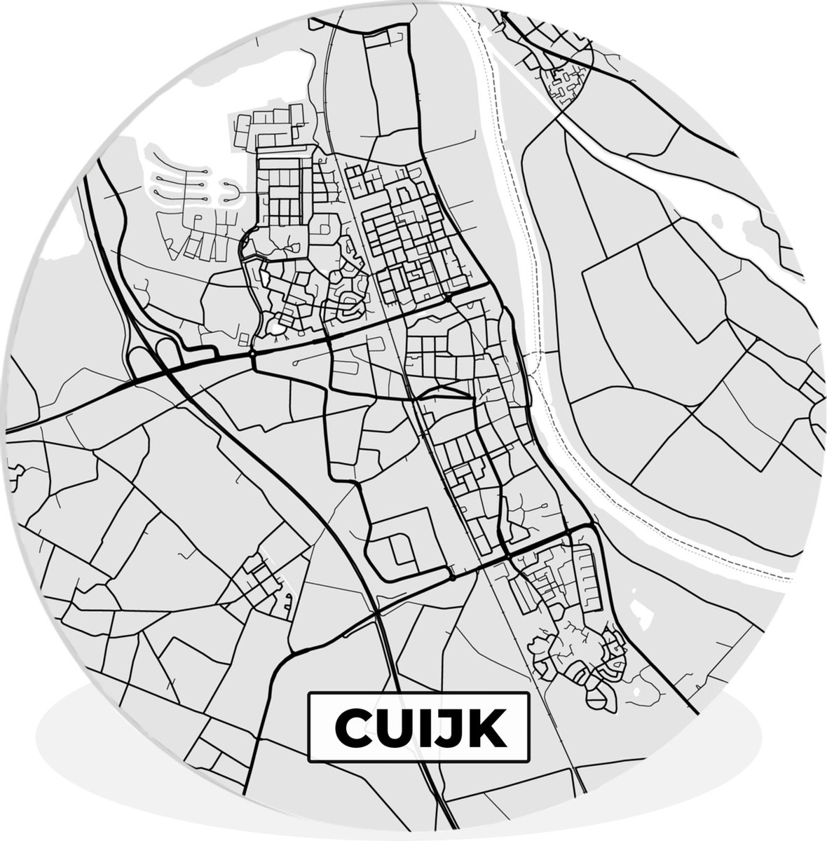 Wall Circle - Wall Circle Indoor - Cuijk - Map - Map - City Map - ⌀ 30 ...