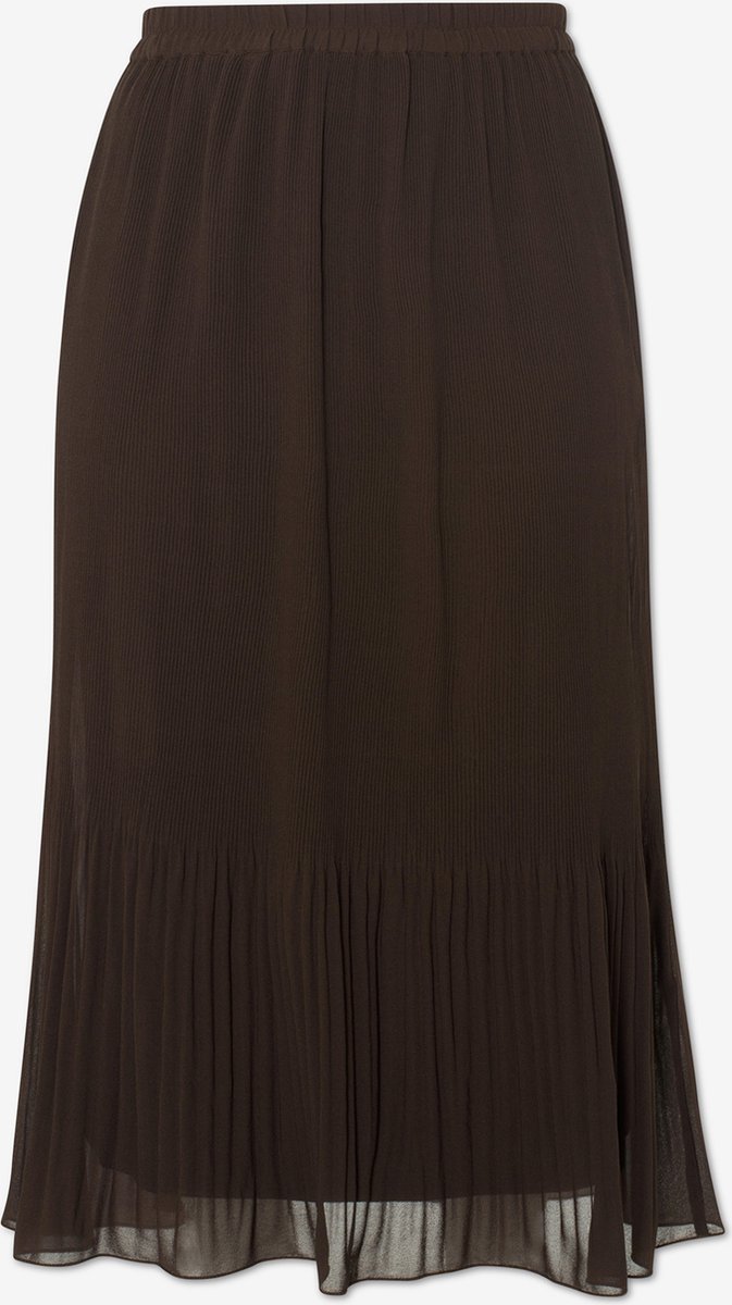 EVIVA - Lange plissé rok - donkerbruin | bol.com