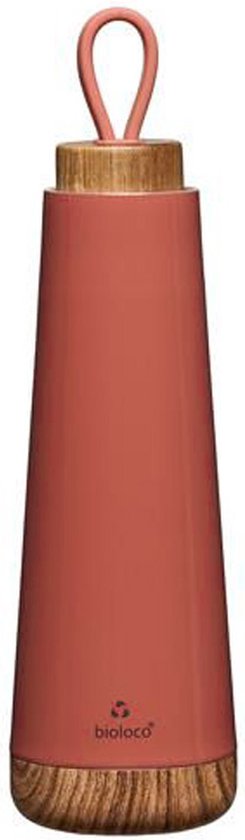 Bioloco RVS Drinkfles Thermo - Loop - Koraal - 500ml | bol