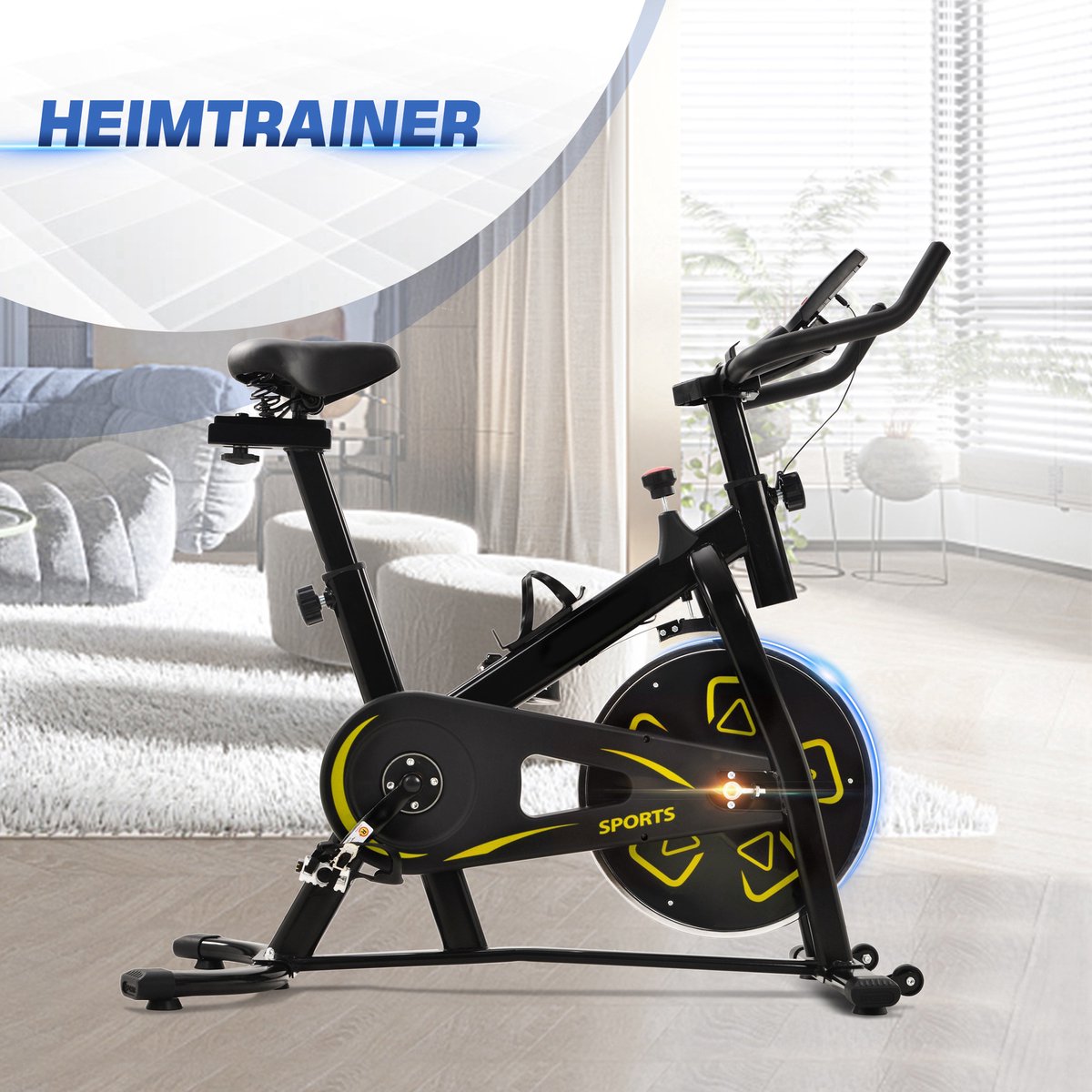 Indoor Cycling Bike Stationaire fiets Home Hometrainer Cardio Gym Belt ...